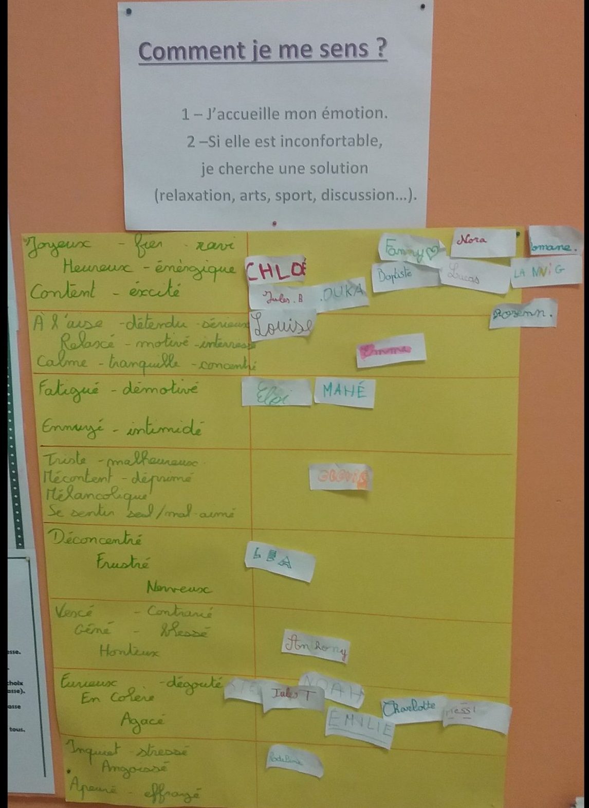 La gestion des émotions